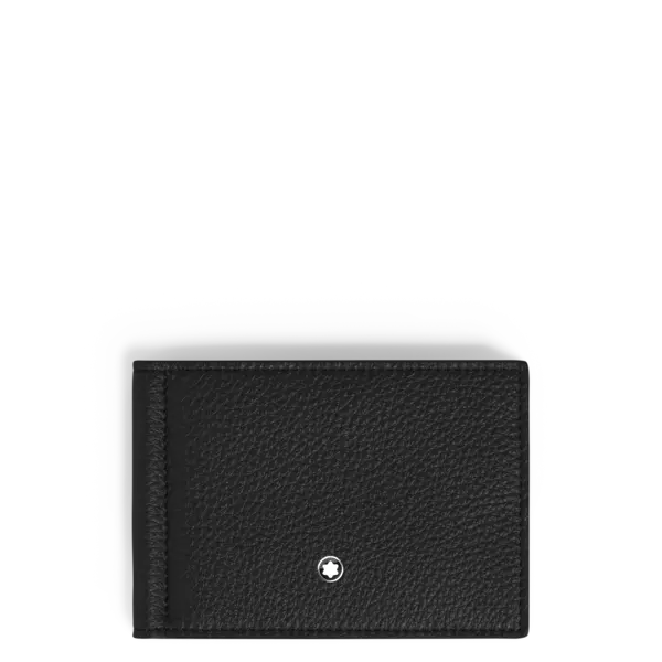Montblanc Wallet 6cc With Money Clip In Grain - Black