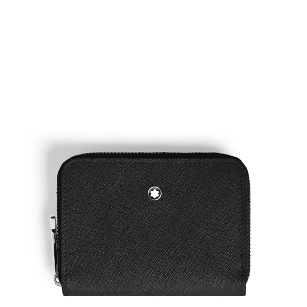 Montblanc Mini Wallet 2cc With Zip In Sartorial - Black
