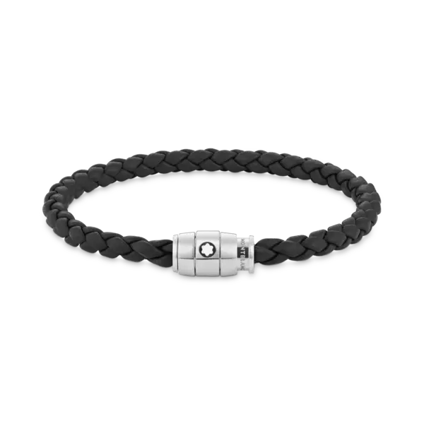 Montblanc Leather And Stainless Steel Bracelet - Black