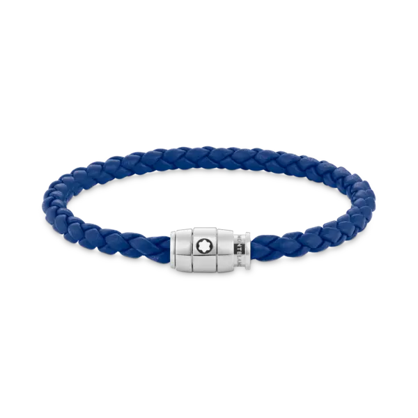 Montblanc Bracelet With Stainless Steel And Leather - Blue