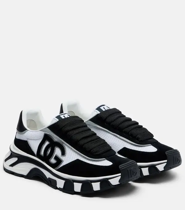 Dolce & Gabbana Suede Trimmed Sneakers - Black