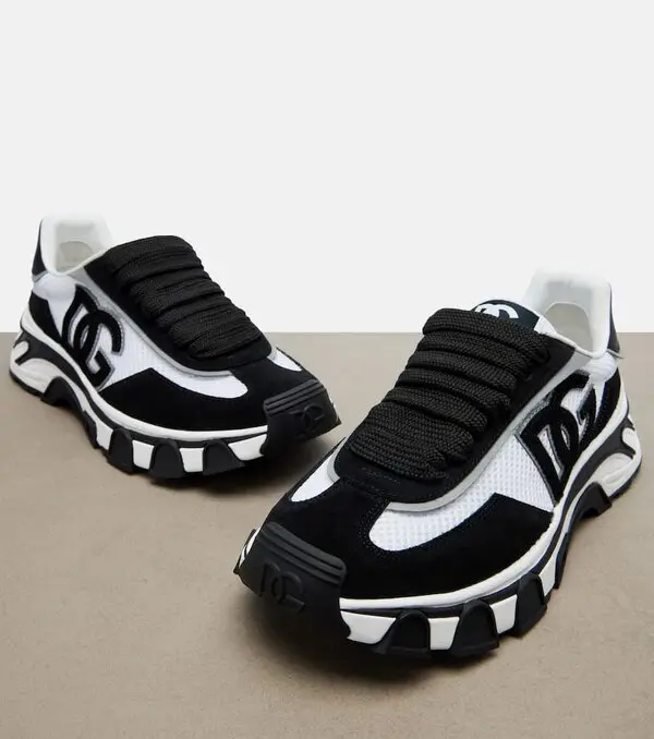 Dolce & Gabbana Suede Trimmed Sneakers - Black