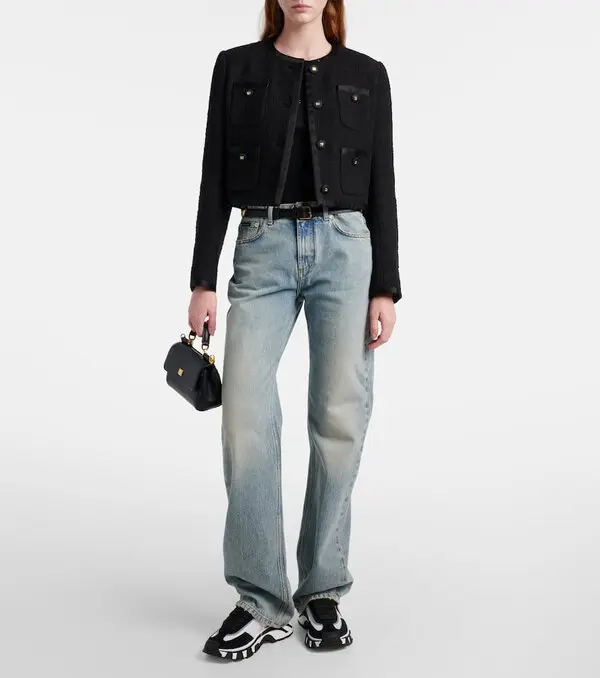Dolce & Gabbana Suede Trimmed Sneakers - Black