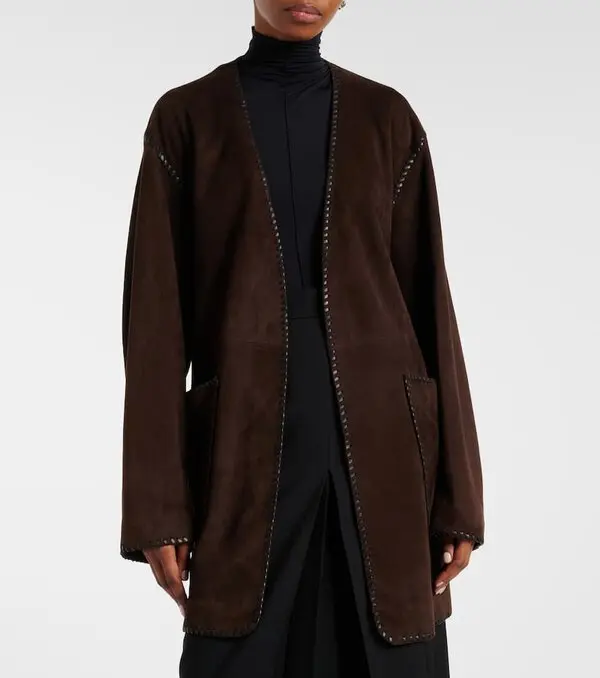 Nour Hammour Anika Suede Wrap Coat