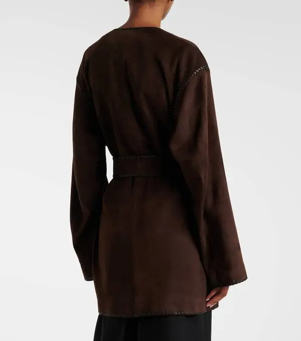 Nour Hammour Anika Suede Wrap Coat