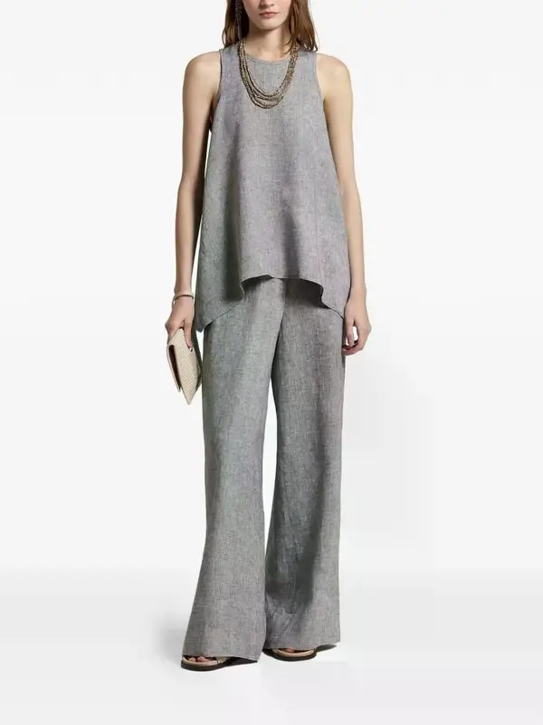 Peserico Asymmetric Sleeveless Top - Grey