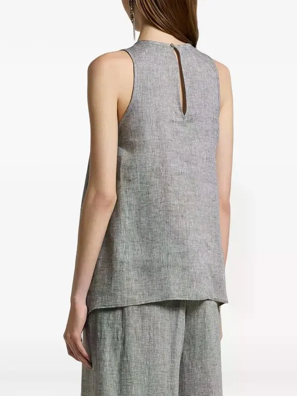 Peserico Asymmetric Sleeveless Top - Grey
