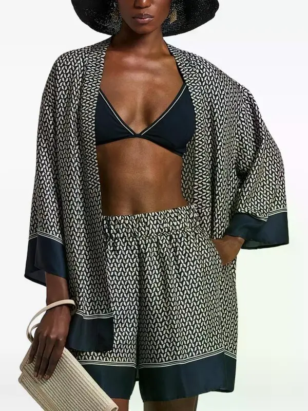 Peserico Patterned Kimono - Blue