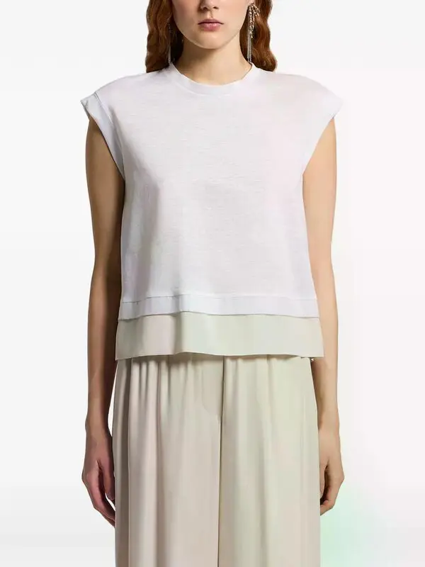 Peserico Crew-neck Cap-sleeve Top