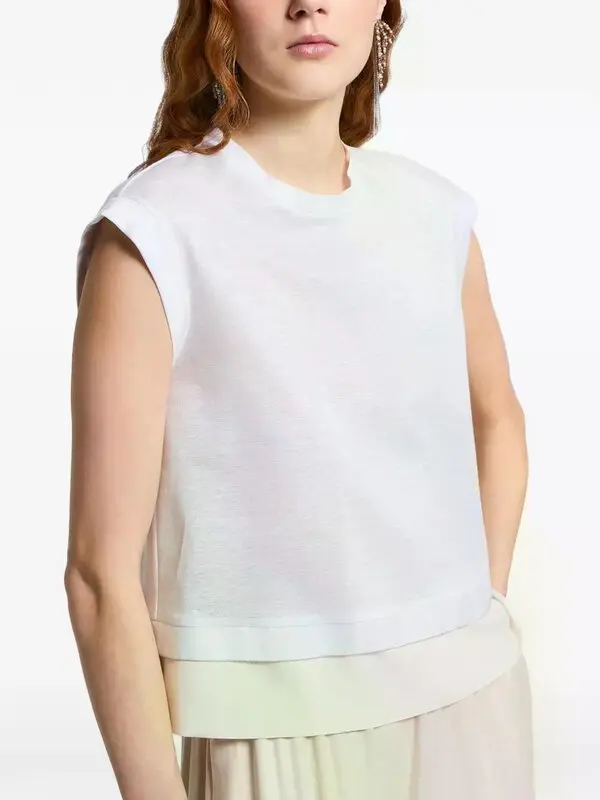 Peserico Crew-neck Cap-sleeve Top
