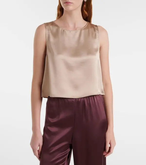 LESET Barb Satin Top - Beige