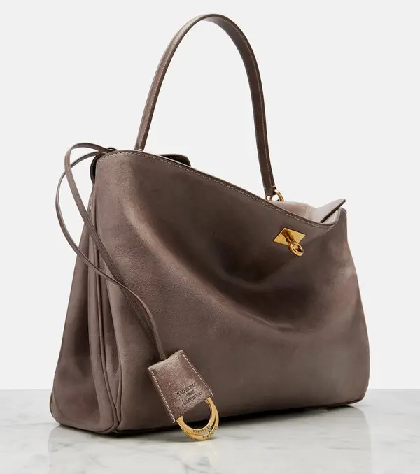 Balenciaga Rodeo Medium Leather Top-handle Bag - Grey