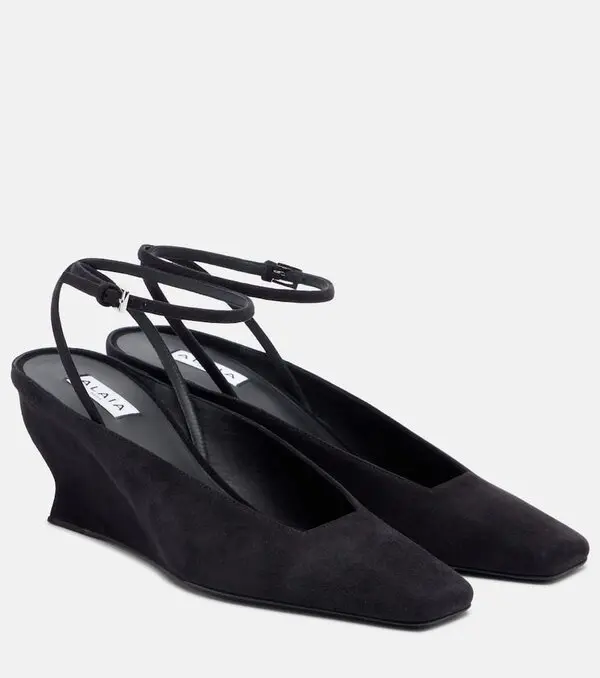 Alaïa Wave Suede Wedges