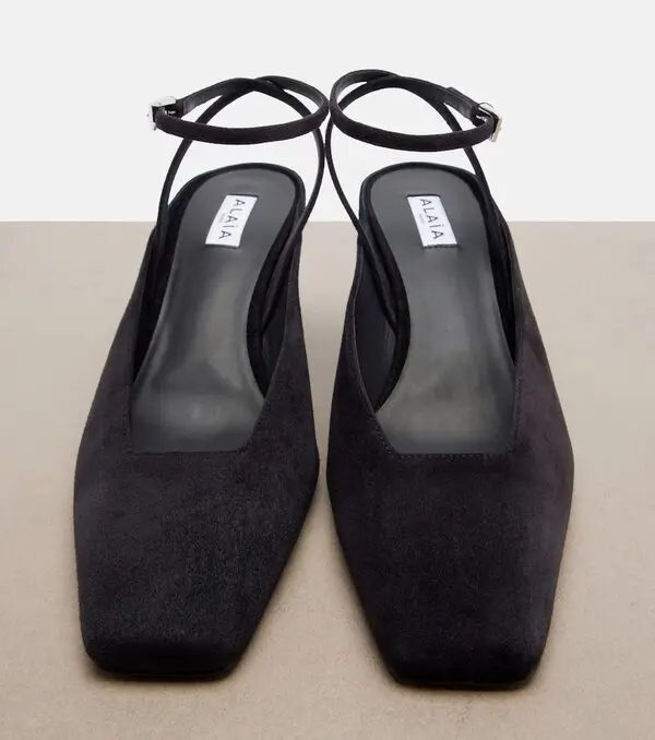 Alaïa Wave Suede Wedges