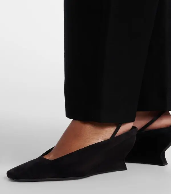 Alaïa Wave Suede Wedges