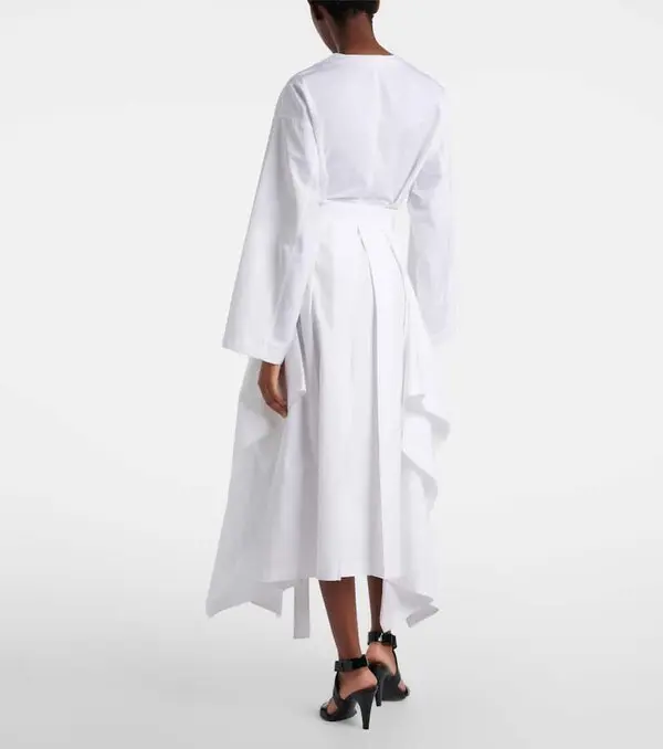 Alaïa Cutout Cotton Poplin Midi Dress