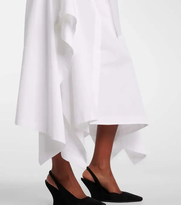 Alaïa Cutout Cotton Poplin Midi Dress
