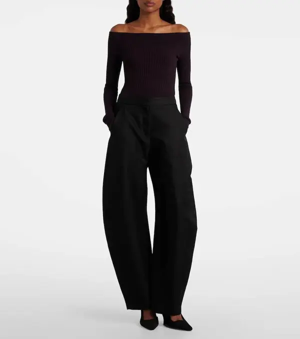 Alaïa Wool And Silk Barrel-leg Trousers