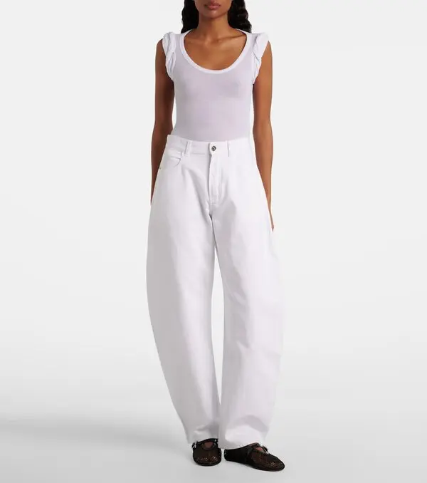 Alaïa Ribbed-knit Bodysuit - White