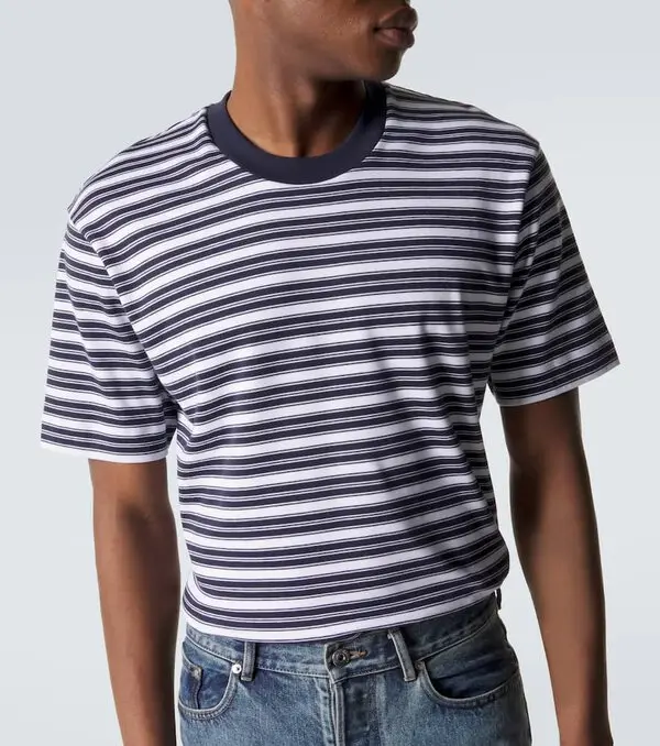 Sunspel Striped Cotton Jersey T-shirt - White