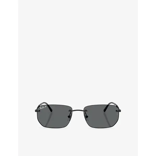 Ray-ban Irregular Metal Sunglasses - Black