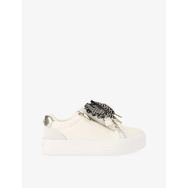 Carvela Sorrento Scarf Faux-leather Trainers - Bone