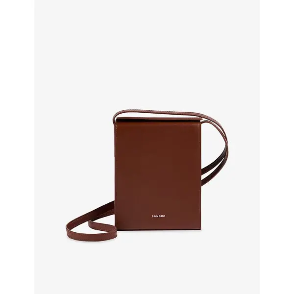 Sandro Leather Phone Holder - Chocolate