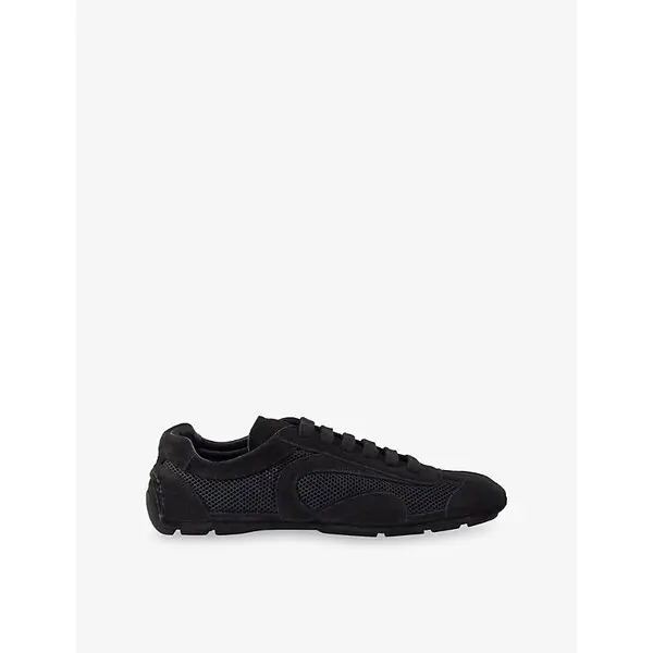 Prada Montecarlo Re-edition 2005 Suede And Mesh Trainers - Black