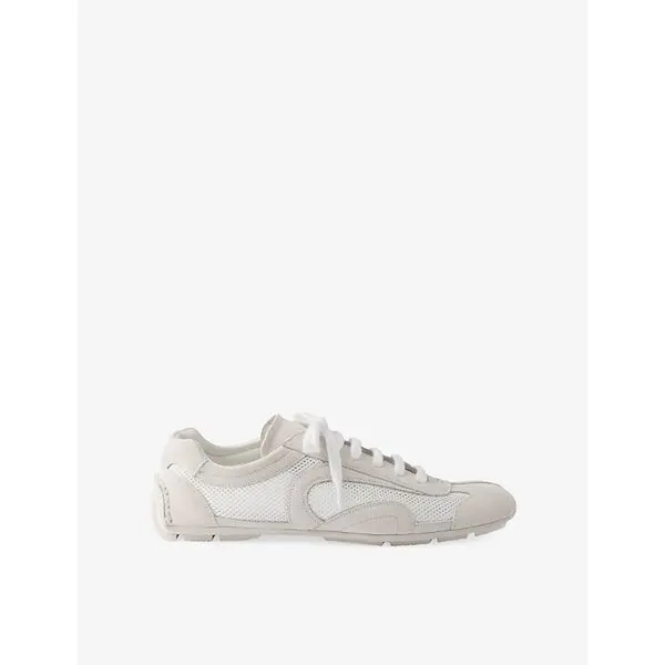 Prada Montecarlo Re-edition 2005 Suede And Mesh Trainers - White
