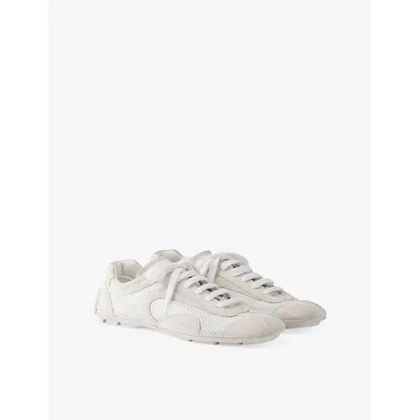 Prada Montecarlo Re-edition 2005 Suede And Mesh Trainers - White