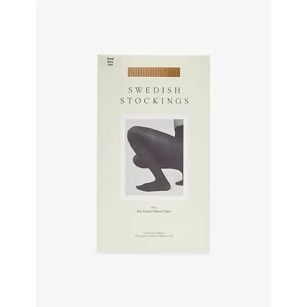 Swedish Stockings Zoe Ribbed Stretch-cotton Tights - Ivory
