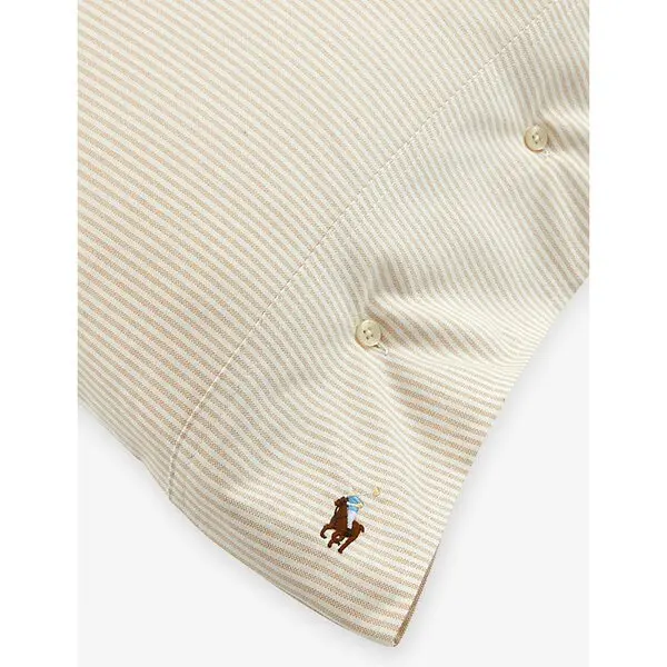 Ralph Lauren Polo Player Set Of Two Cotton Pillowcases - Linen