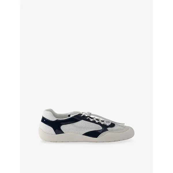 Prada Speedrock Leather And Mesh Trainers - Blue