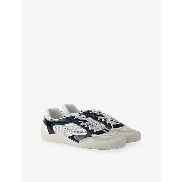 Prada Speedrock Leather And Mesh Trainers - Blue