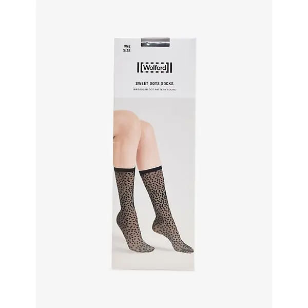 WOLFORD ITALIA S.R.L. Sweet Dots Knit Socks - 7005 Black