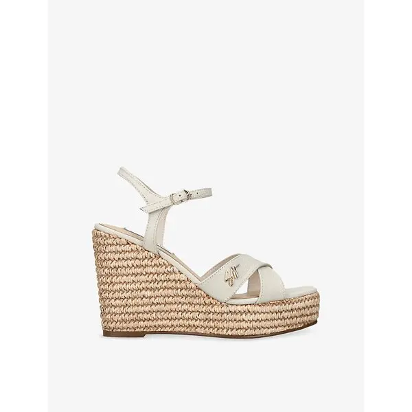 Steve Madden Cylo Leather Wedge Sandals - White
