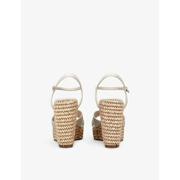 Steve Madden Cylo Leather Wedge Sandals - White