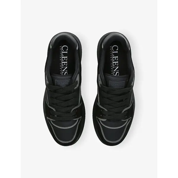 CLEENS Layup Leather And Suede Trainers - Black