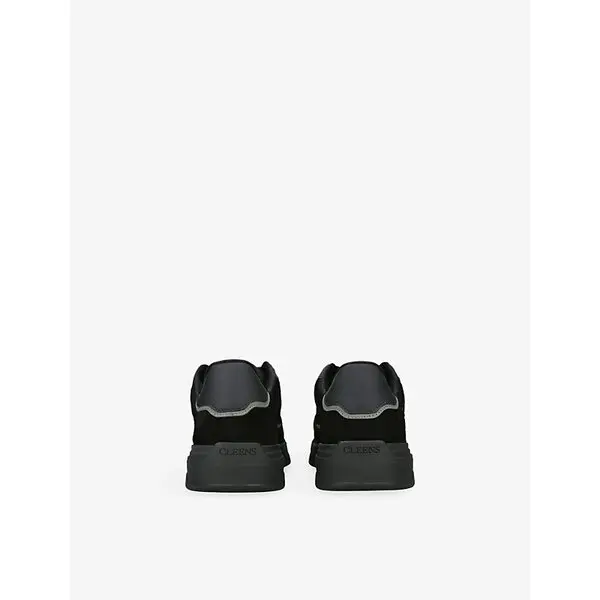 CLEENS Layup Leather And Suede Trainers - Black