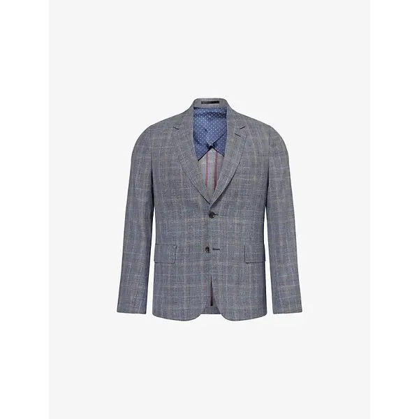 Paul Smith Check Single-breasted Wool-silk Blazer