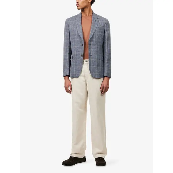 Paul Smith Check Single-breasted Wool-silk Blazer