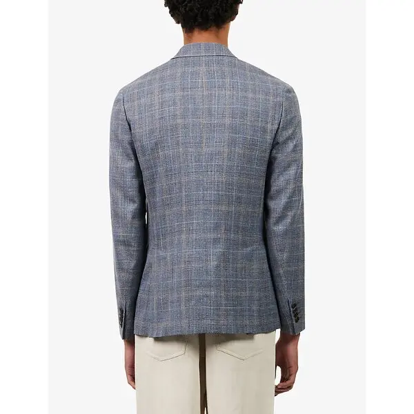 Paul Smith Check Single-breasted Wool-silk Blazer
