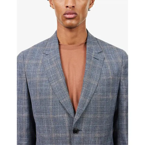 Paul Smith Check Single-breasted Wool-silk Blazer