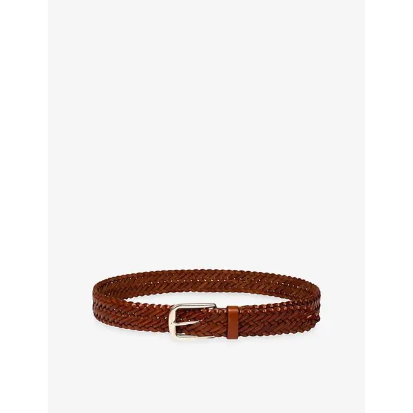 Sandro Braided Leather Belt - Camel