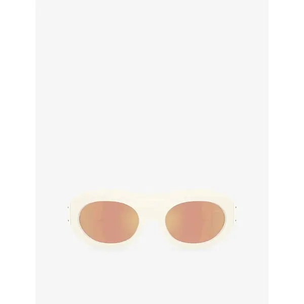 Moncler Round-frame Acetate Sunglasses - White