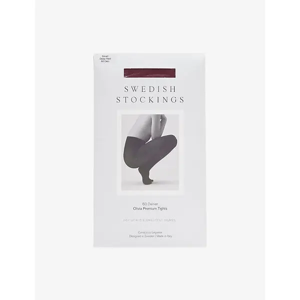 Swedish Stockings Olivia Premium 60 Denier Tights - Deep Red
