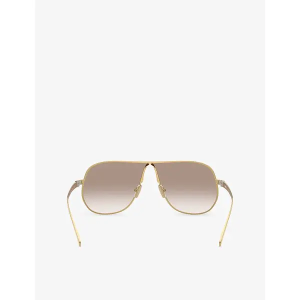 Miu Miu Aviator-frame Metal Sunglasses - Gold