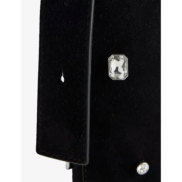 Veronica Beard Crystal-embellished Leather Loop Bag - Black