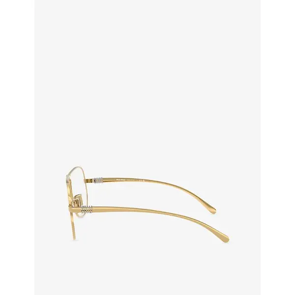 Miu Miu Aviator-frame Metal Glasses - Gold