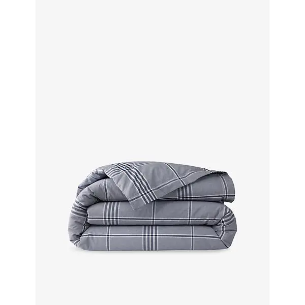 Ralph Lauren August Checked Cotton Duvet Cover - Navy